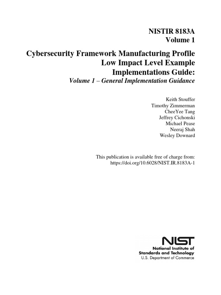 NISTIR 8183A: Cybersecurity Guide for Manufacturing | PDF | Computer ...