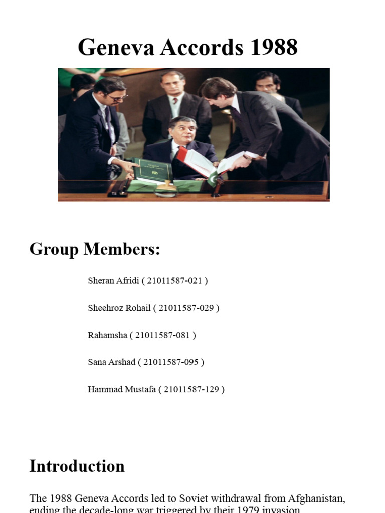 Geneva Accords | PDF | Soviet–Afghan War | Soviet Union