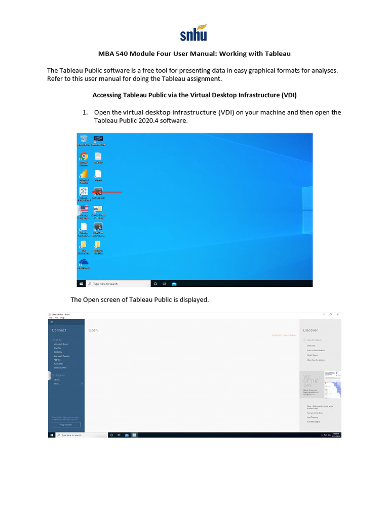 MBA 540 Module Four User Manual Working With Tableau | PDF | Desktop Virtualization | Computer File