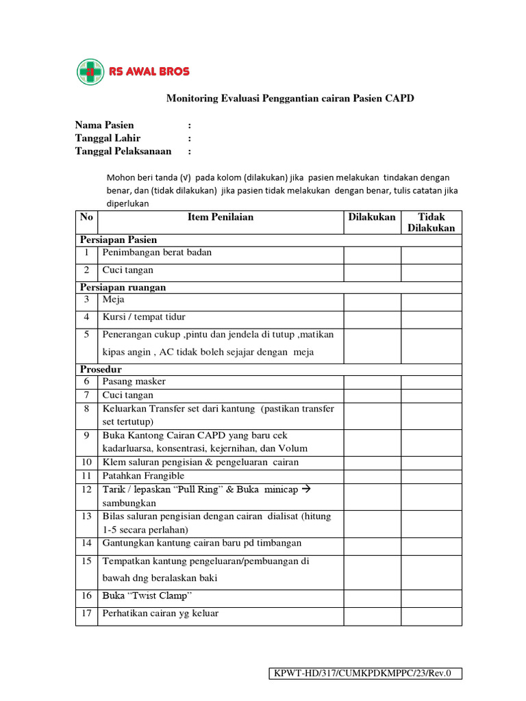 Monitoring Evaluasi Penggantian Cairan Pasien CAPD | PDF