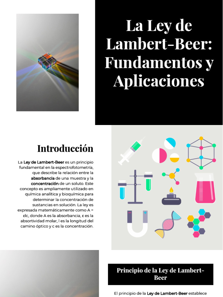 La Ley de Lambert Beer Fundamentos y Aplicaciones 20240119091347oe52 | PDF | Espectrofotometria ...