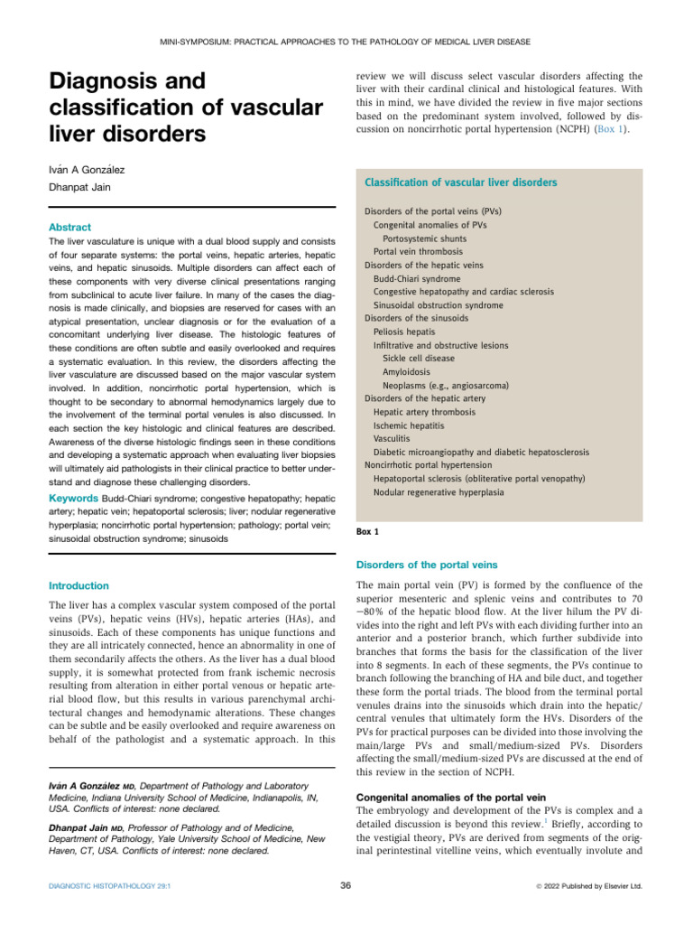 Diagnosis-and-classification-of-vascular-liver-dis | PDF | Liver | Cirrhosis