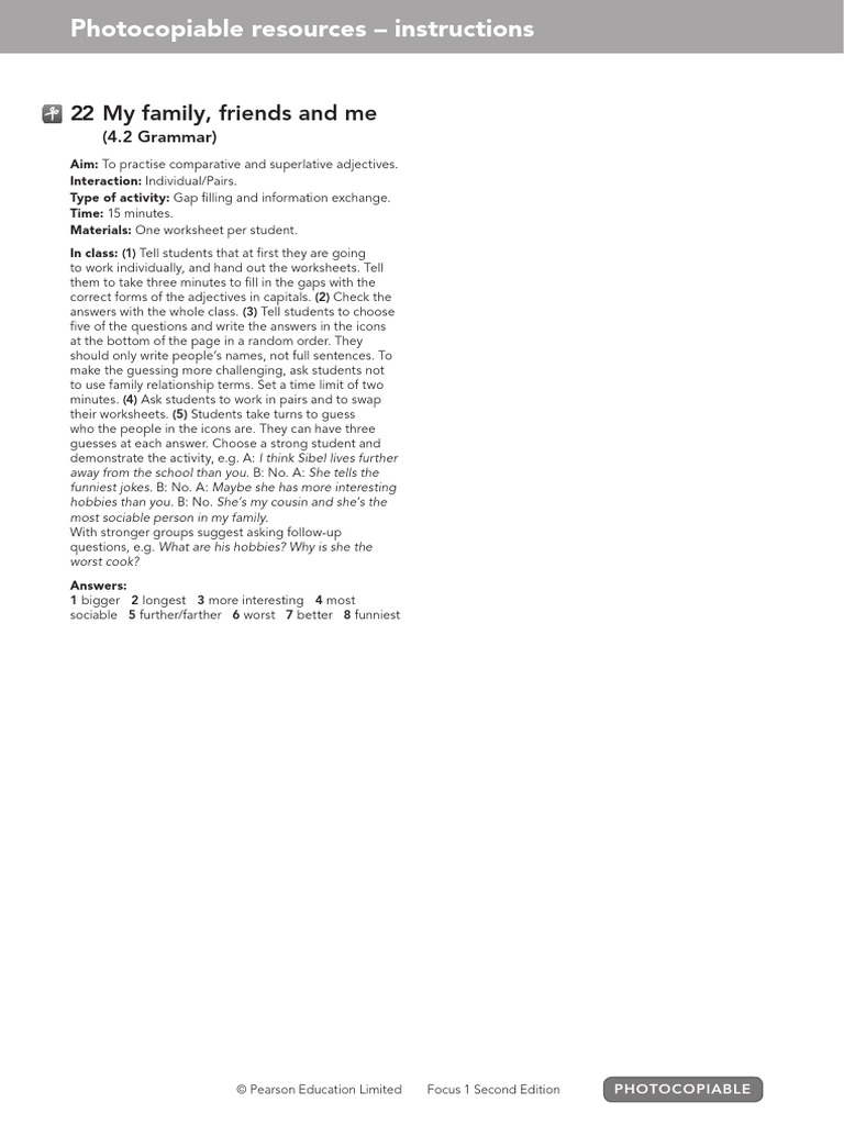 Focus1 2E Unit4 Lesson2 Resource 22 | PDF | Linguistics | Human Communication