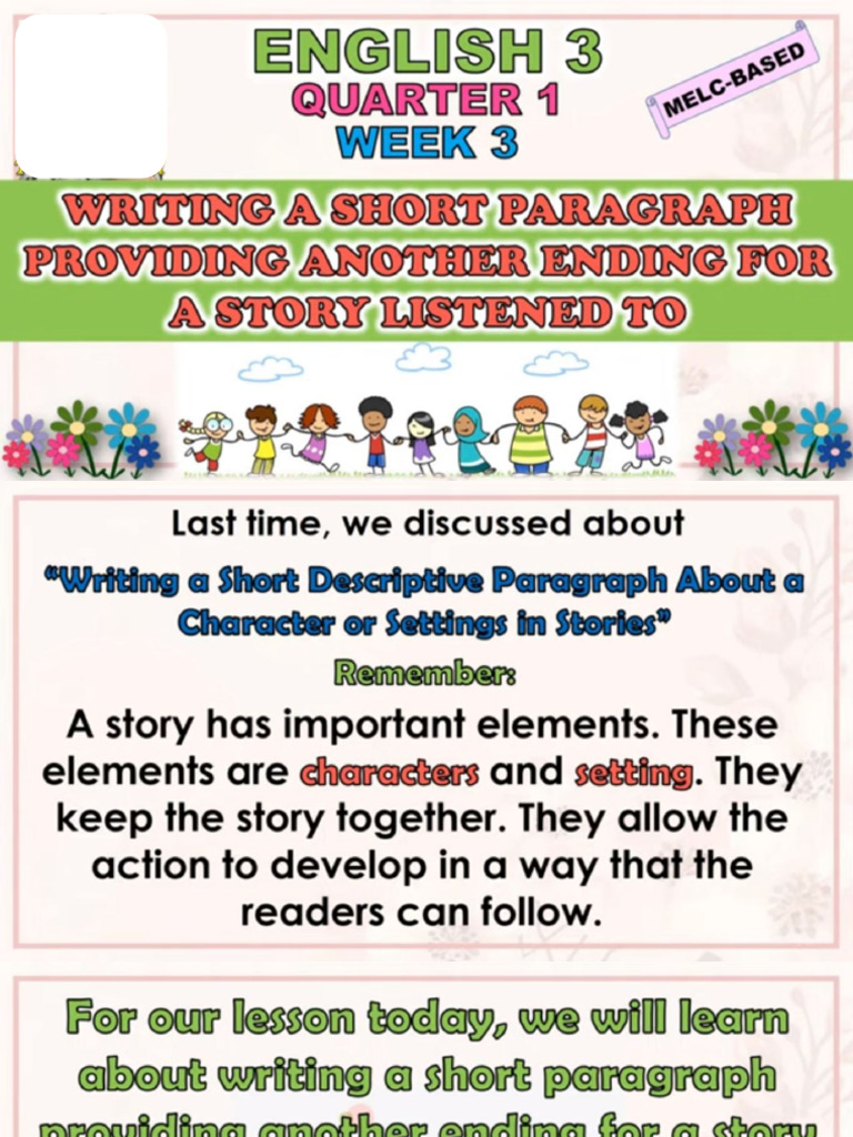 Lesson 3-Write A Short Paragraph Providing Another Ending For A Story ...