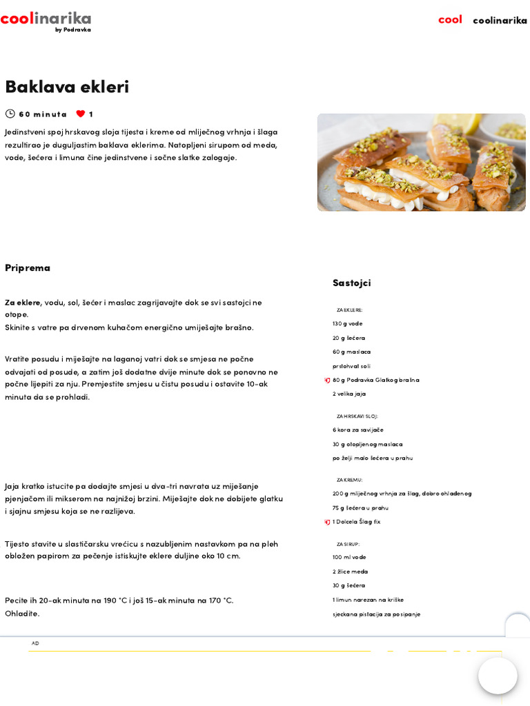 Baklava Ekleri | PDF