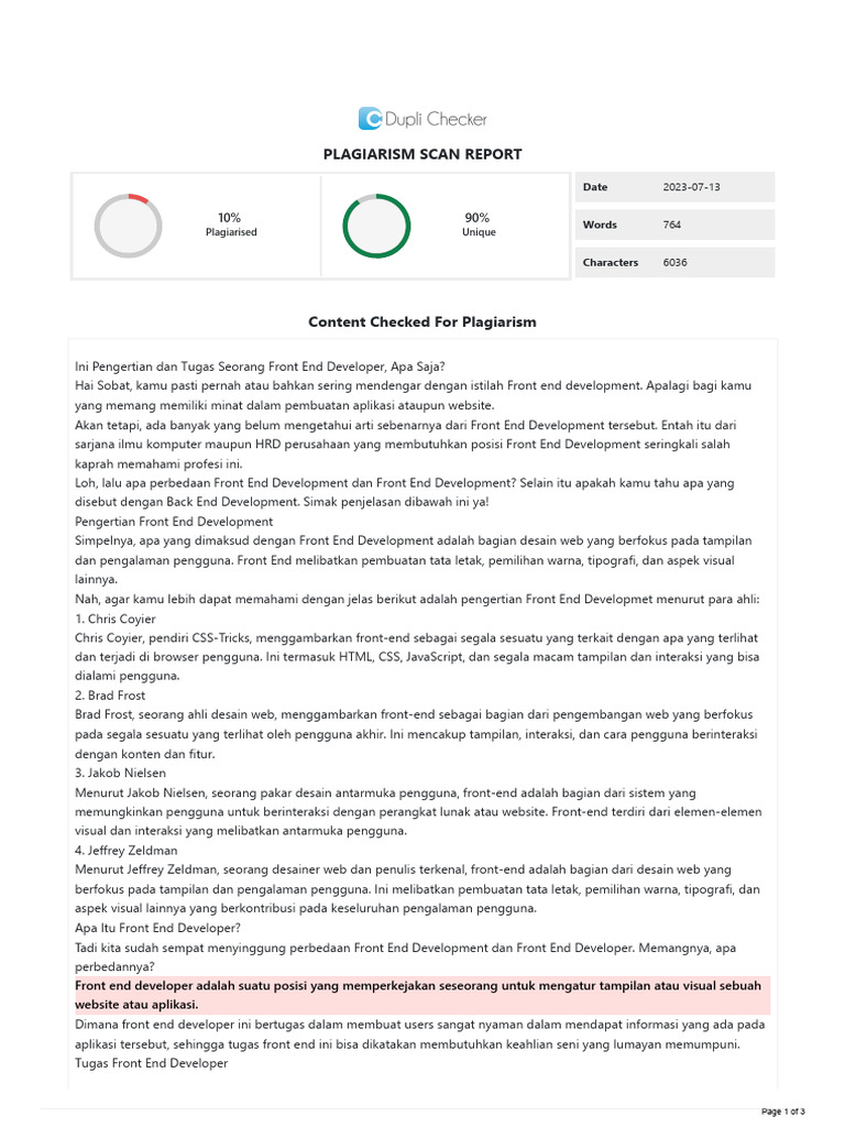 Duplichecker Plagiarism Report | PDF