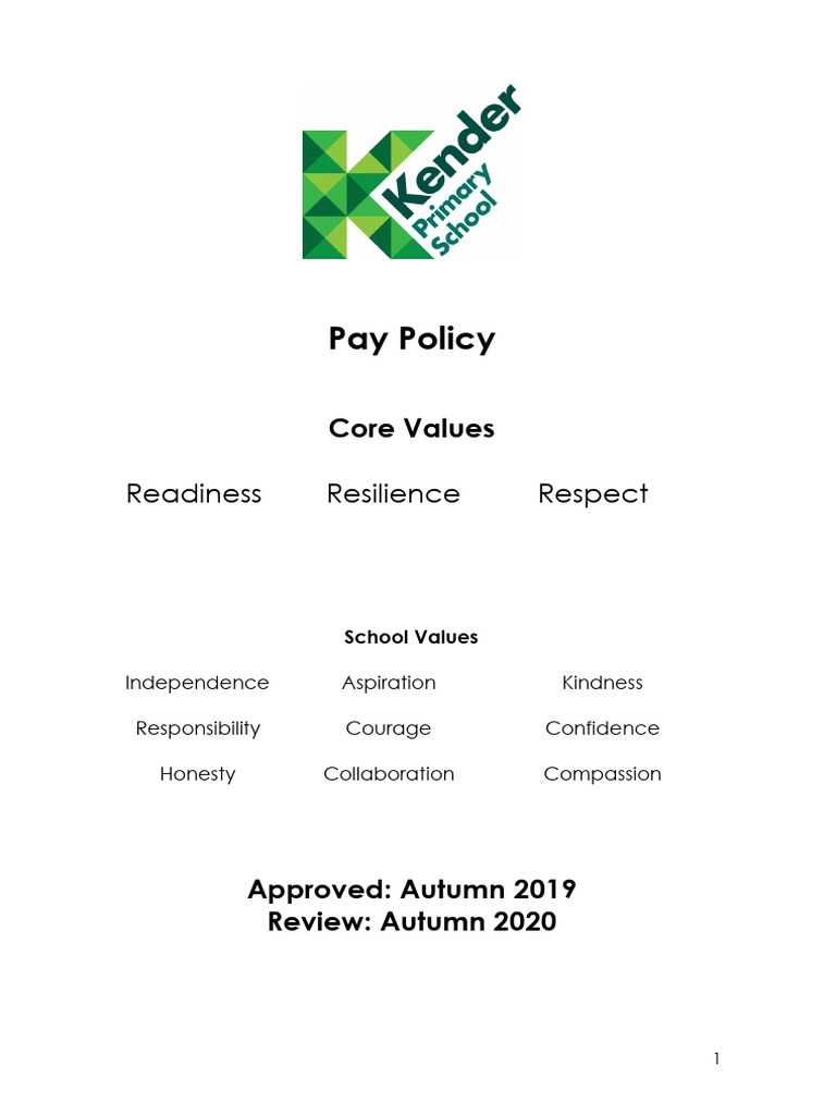 Pay Policy 2019.187203519 | PDF | Teachers | Performance Appraisal