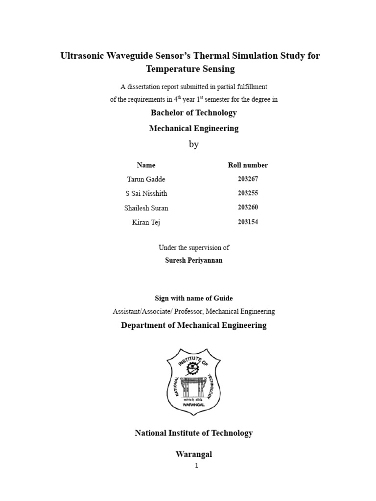 Ultrasonic Waveguide Sensor's Thermal Simulation Study For Temperature ...