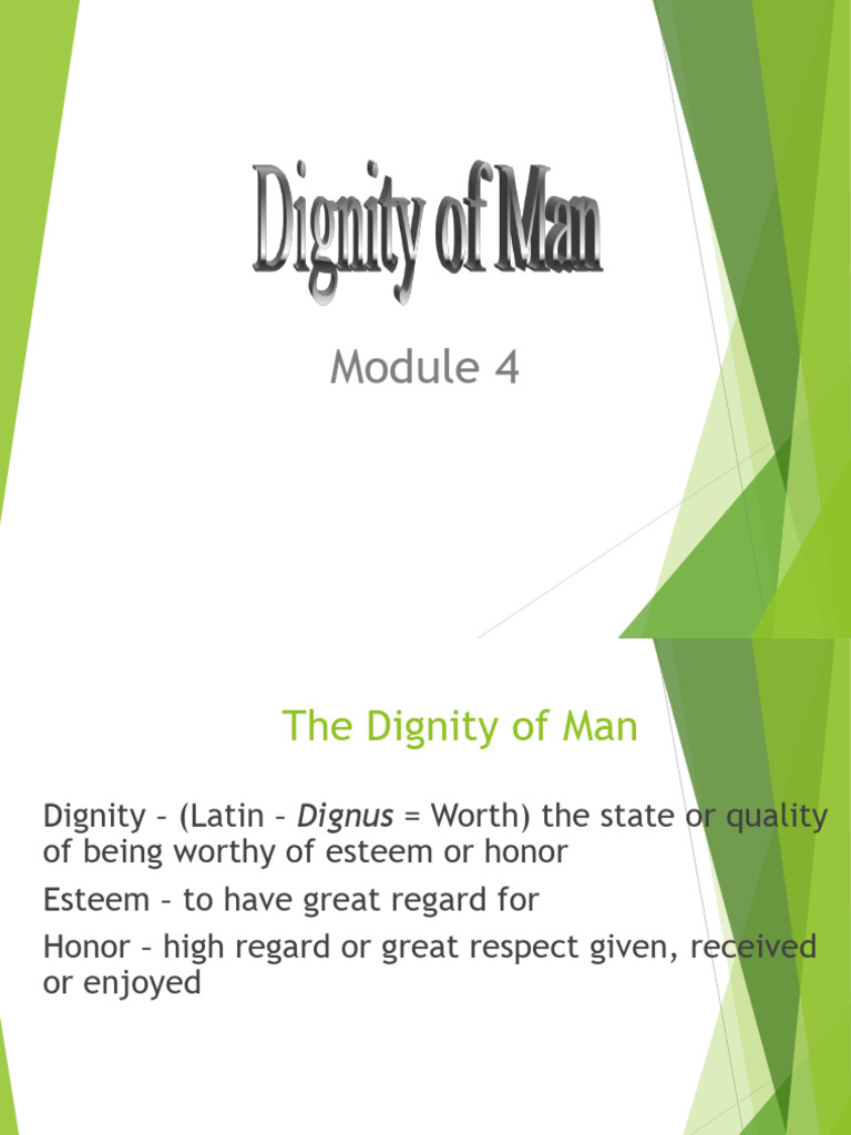 Module 6 - Dignity of Man | PDF | Dignity | Image Of God