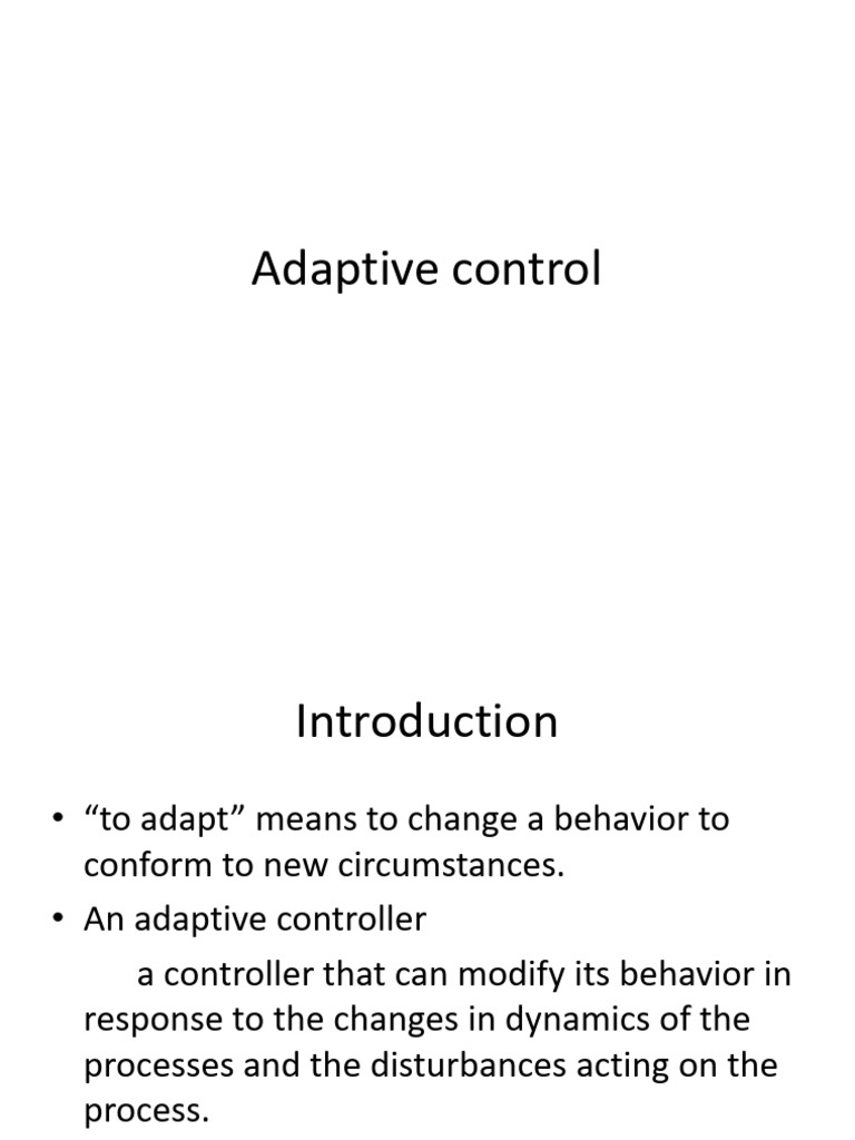 Adaptive Control Systems Overview | PDF | Control Theory | Electrical Engineering