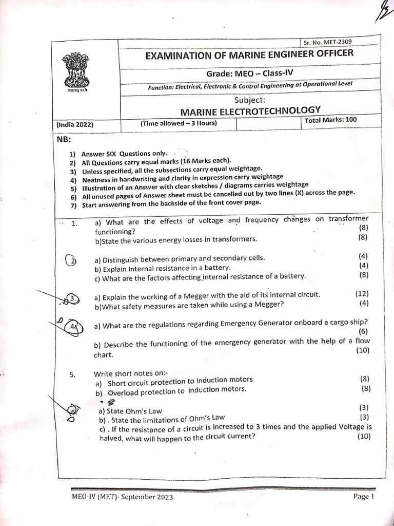 Met CL 4 Electrical Sep 2023 | PDF