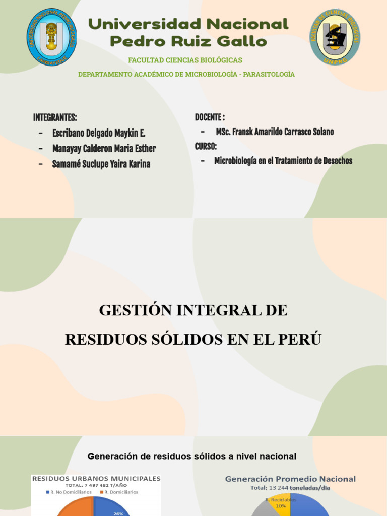 Gestión Integral de Residuos Sólidos en El Peru | PDF | Residuos | Evaluación de impacto ambiental