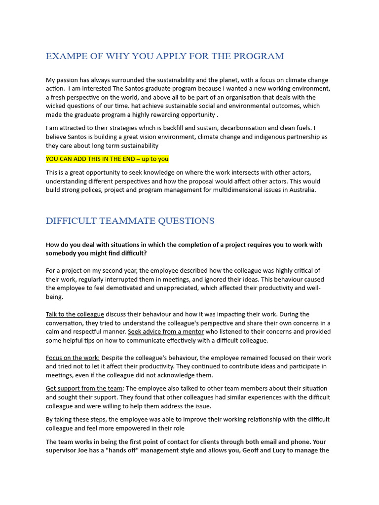 practice-questions-for-grad-job-interview | PDF | Professional Skills ...