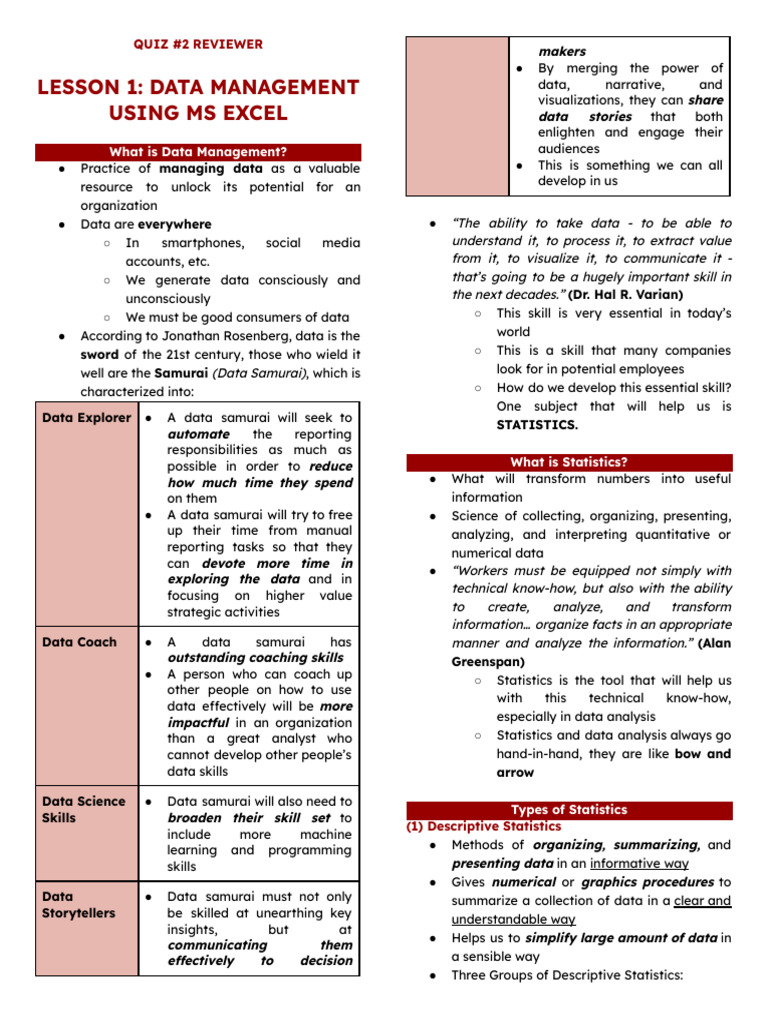 MMW Quiz 2 Reviewer | PDF | Skewness | Variance MMW Quiz 2 Reviewer | PDF | Skewness | Variance