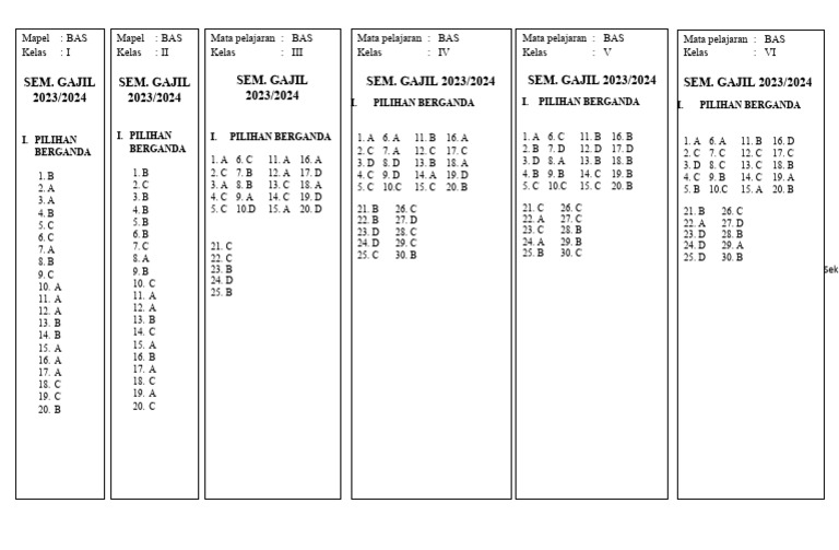 Kunci Jawaban Bas-1 | PDF