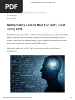 Mathematics Lesson Notes SS1 First Term | PDF