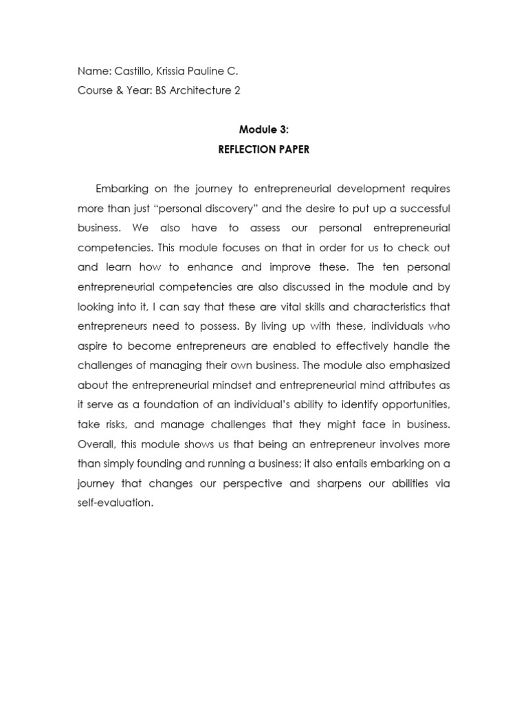 Module 3 - Reflection Paper | PDF