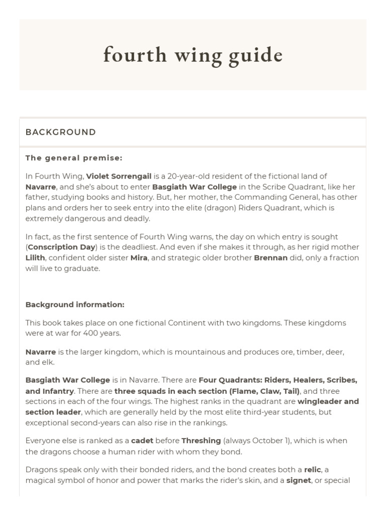 Fourth Wing Guide 2 | PDF