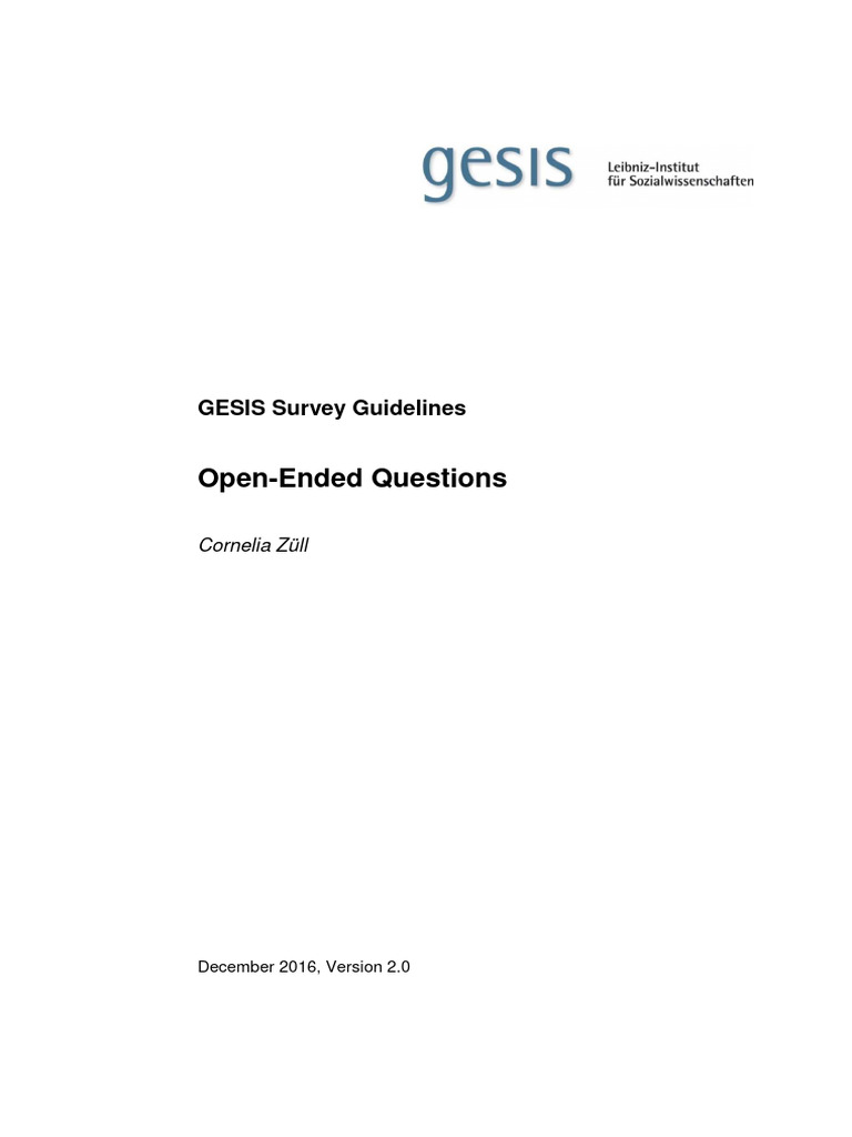 Analyzing Open-Ended Questionnaire Responses | PDF | Questionnaire ...