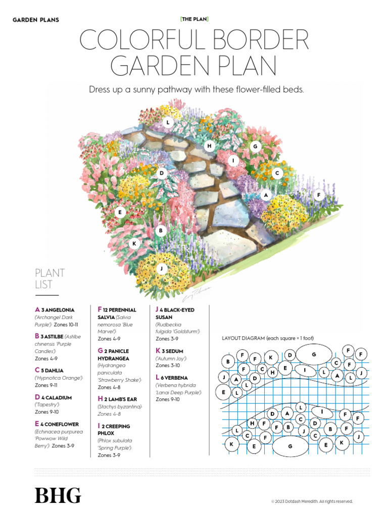 BHG Colorful Border Garden Plan | PDF