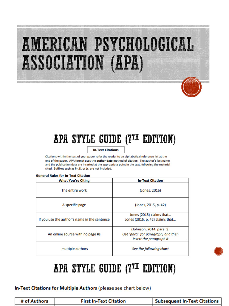 American Psychological Association APA | PDF | American Psychological ...