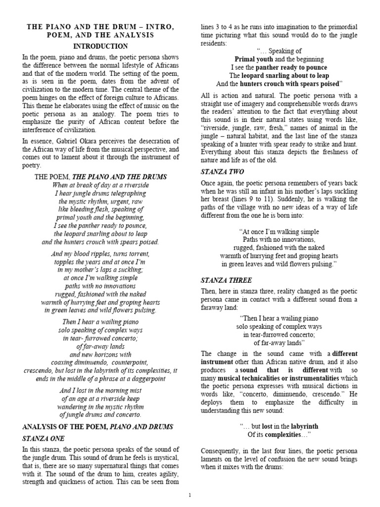 Lesson Note 1 Poems | PDF | Poetry | Satire