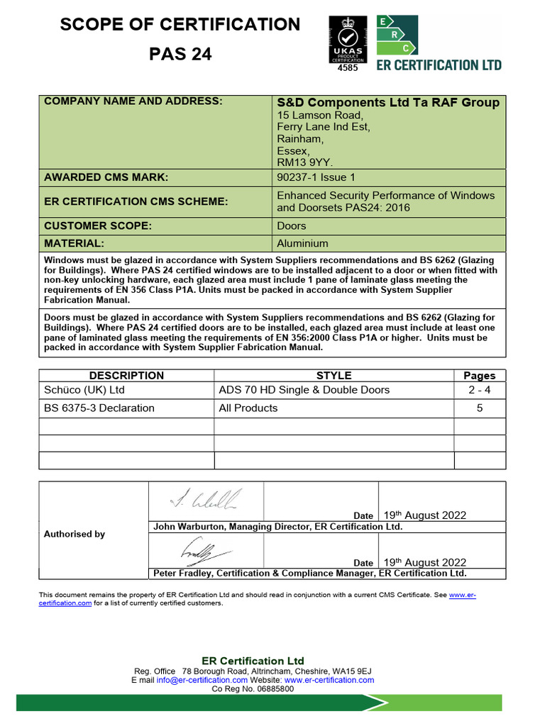 er-certification | PDF | Door | Building Engineering