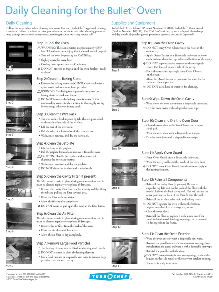 TurboChef Bullet Oven Cleaning Guide | PDF | Oven | Industrial Processes