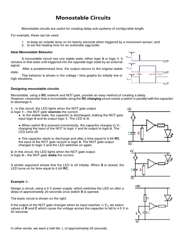 Monostable Circuit Design Guide | PDF | Switch | Manufactured Goods