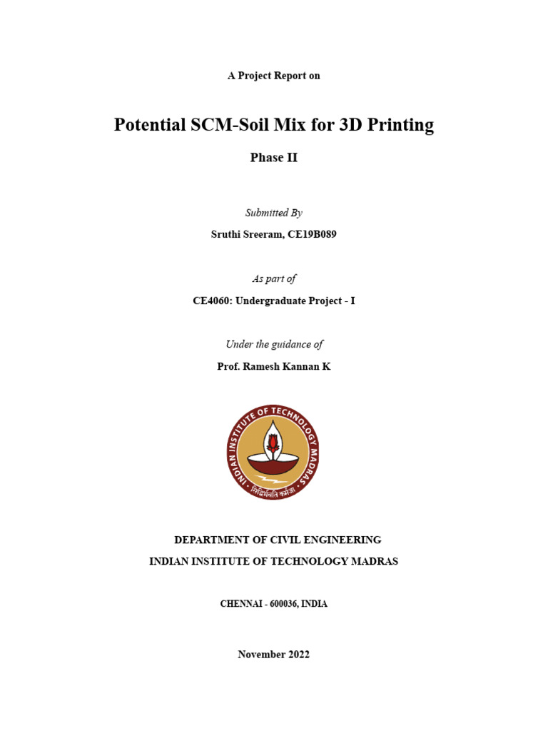 Final BTP Report - CE19B089 | PDF | Materials | Physical Sciences