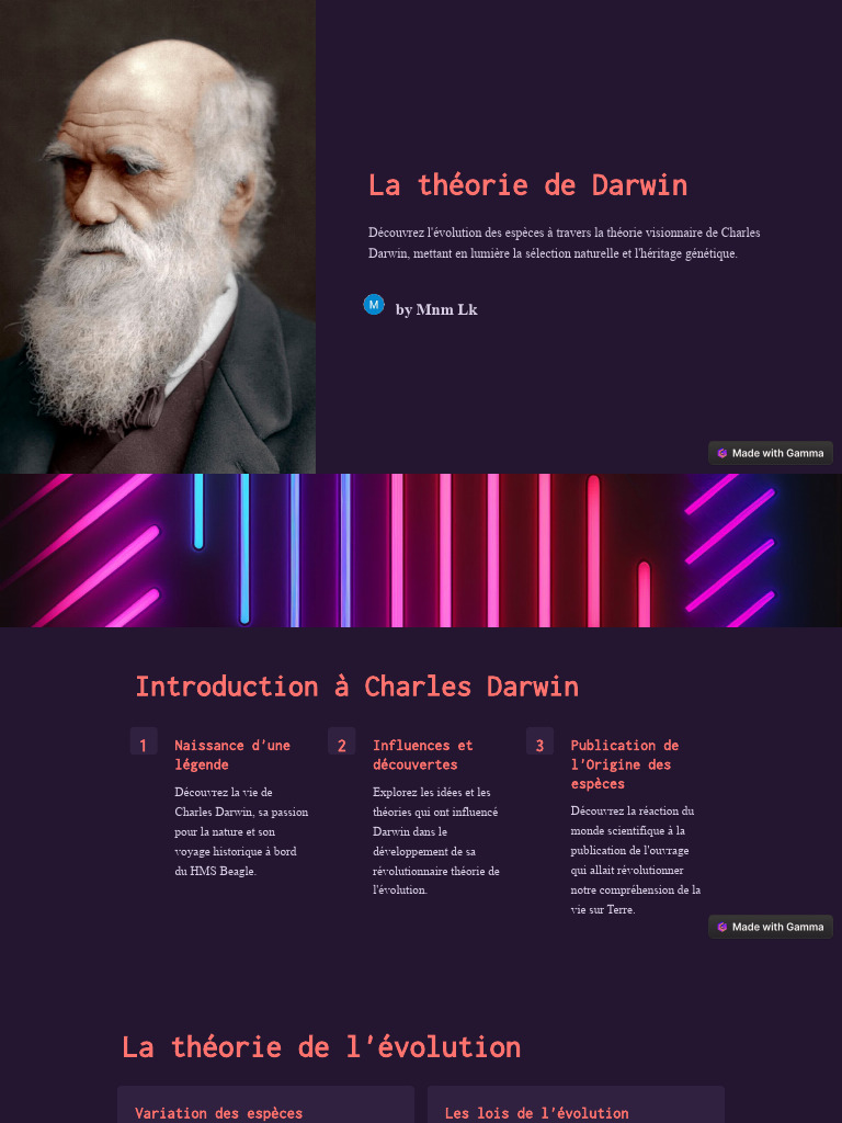 La théorie de l'évolution de Darwin | PDF | Évolution | Sélection naturelle