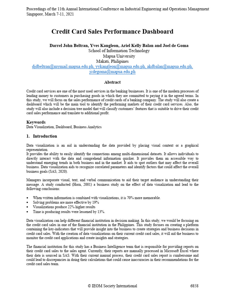Credit Card Sales Performance Dashboard | PDF | Business Intelligence ...