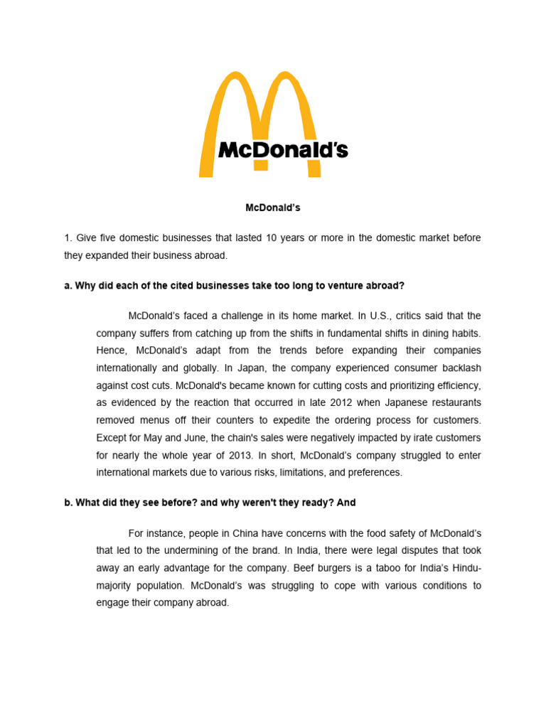 MC Donalds | Download Free PDF | Mc Donald's | Market (Economics)