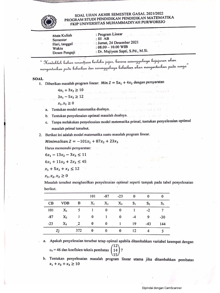 UAS PJJ Prolin | PDF