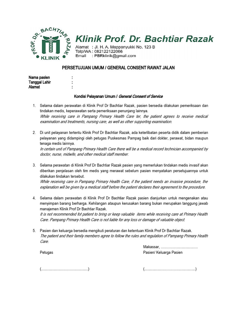 General Consent Rekam Medis | PDF