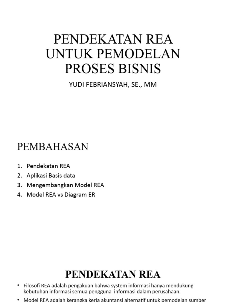 P11 Pendekatan Rea Untuk Pemodelan Proses Bisnis | PDF | Bisnis