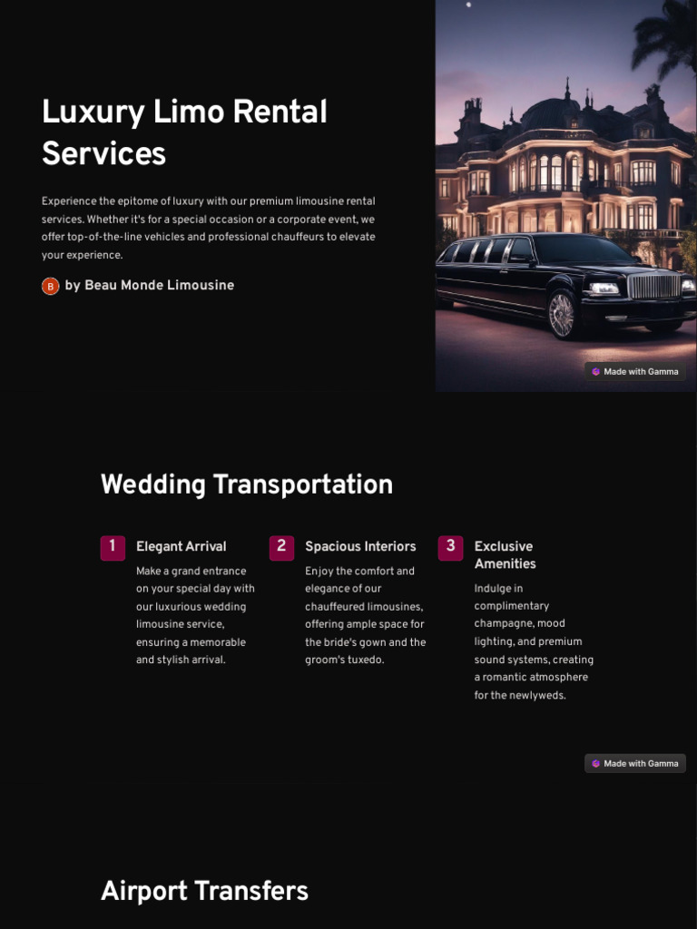 Luxury Limo Rental Services | PDF | Limousine | Vehicles