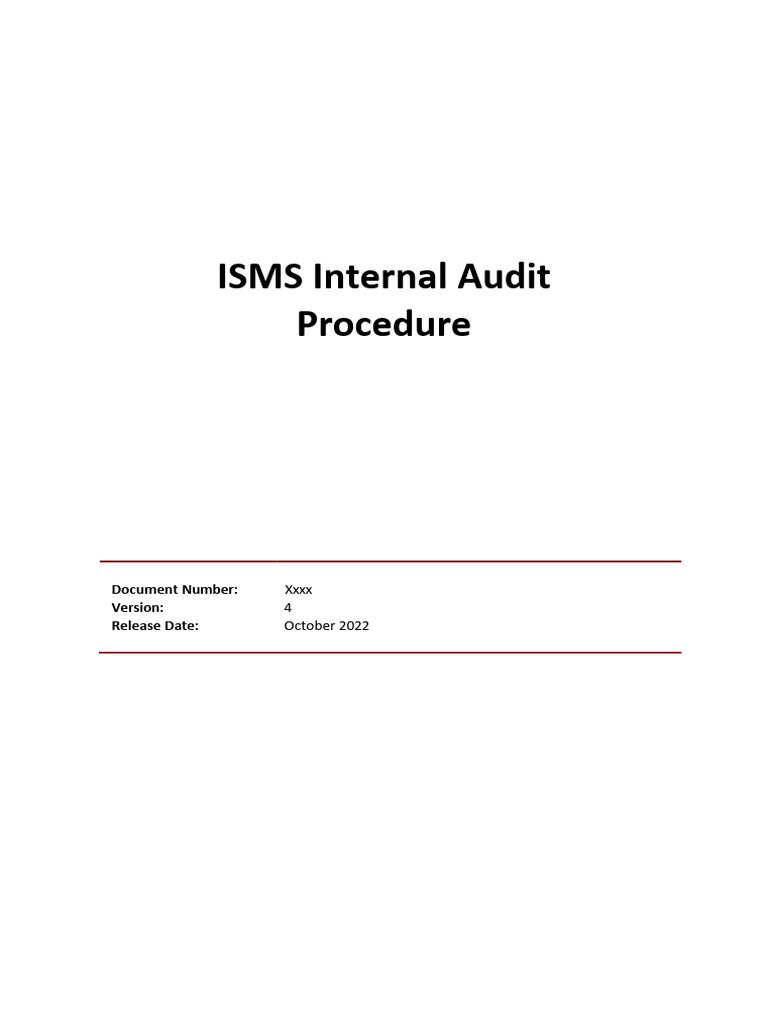ISO27k ISMS 9.2 Internal Audit Procedure 2022 | PDF | Audit | Internal ...