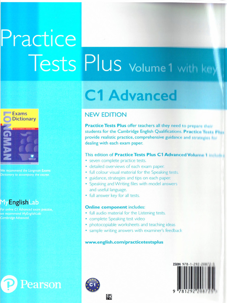 Practice Tests Plus Volume 1 With Key C1 Advanced Pearson | PDF