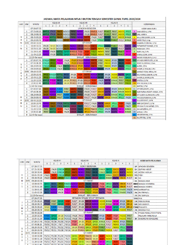 Jadwal 2324 Genap | PDF
