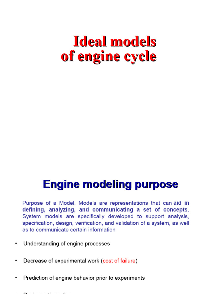 Ideal Engine Cycle Models Explained | PDF | Internal Combustion Engine ...