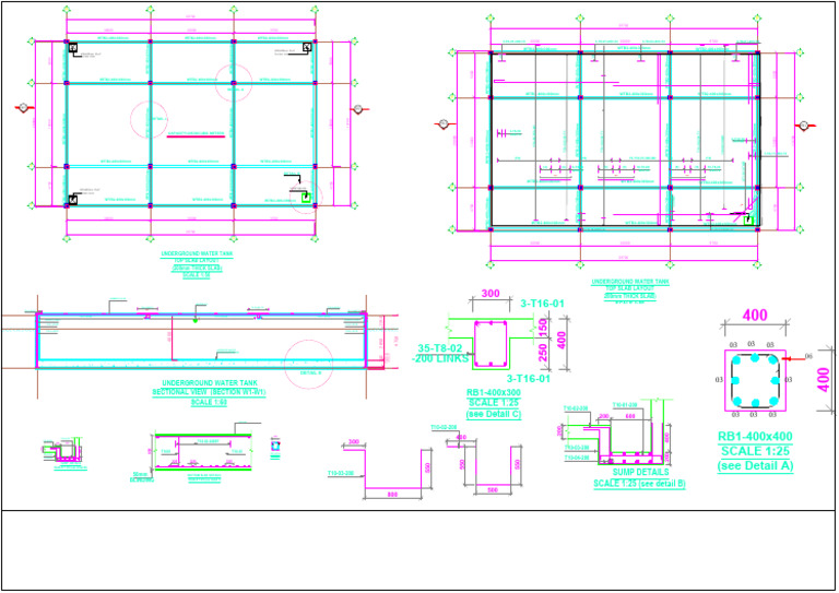 Underground Water Tank Design Layout | PDF