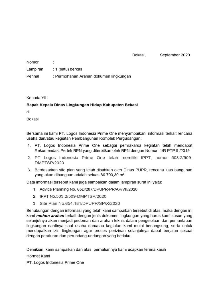 Conto Surat Permohonan Arahan | PDF