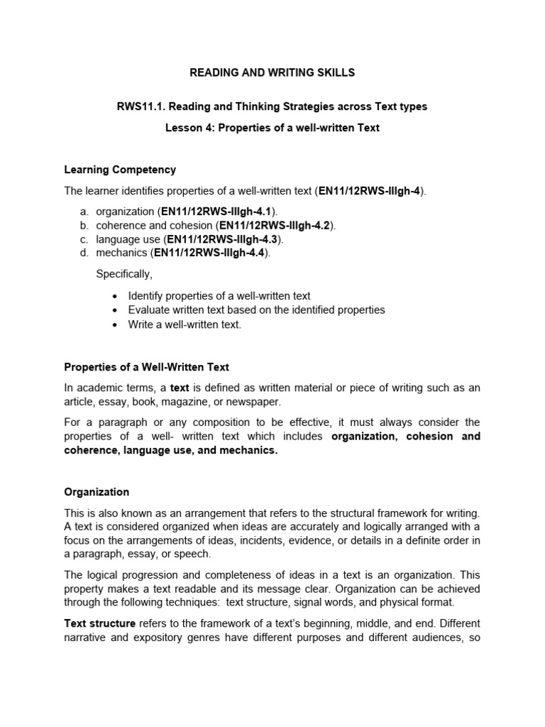 Properties of Well-Written Texts | PDF | Comma | Bracket