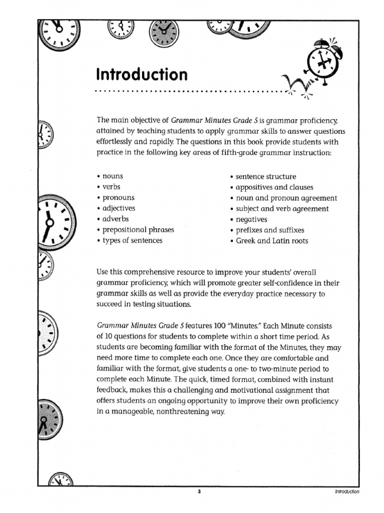 Grammar Minutes Grade 5 | PDF