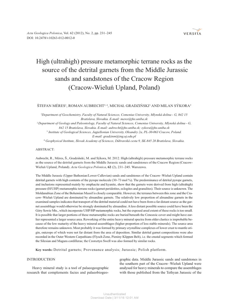 High Ultrahigh Pressure Metamorphic Terr | PDF | Minerals | Geology