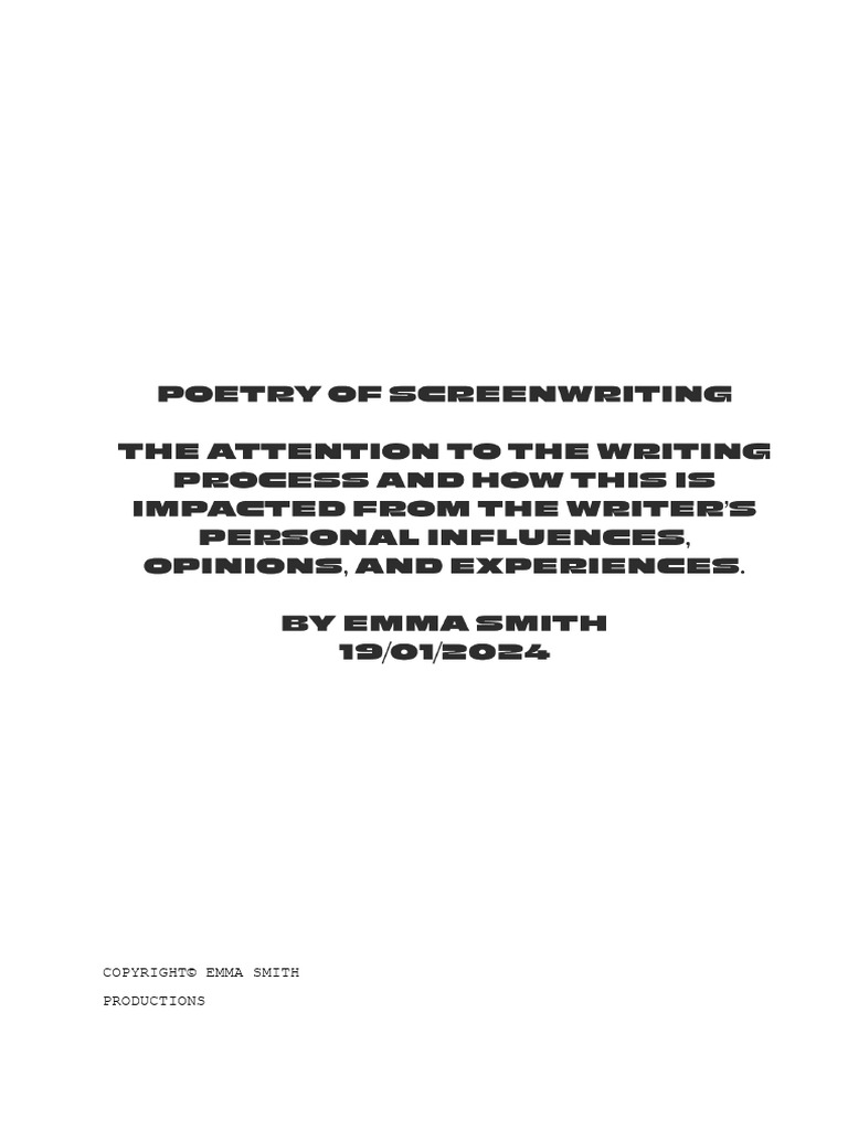 Poetry of Screenwriting Emma Smith | PDF | Pulp Fiction
