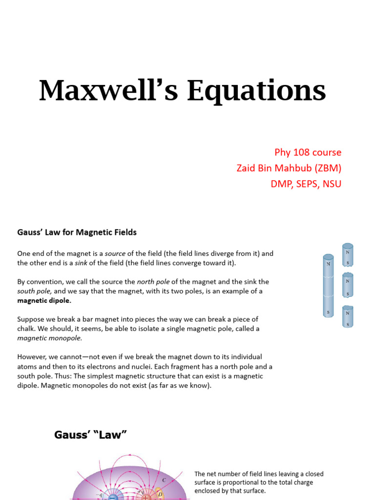 Maxwell Equations | PDF | Magnetic Field | Electromagnetic Induction