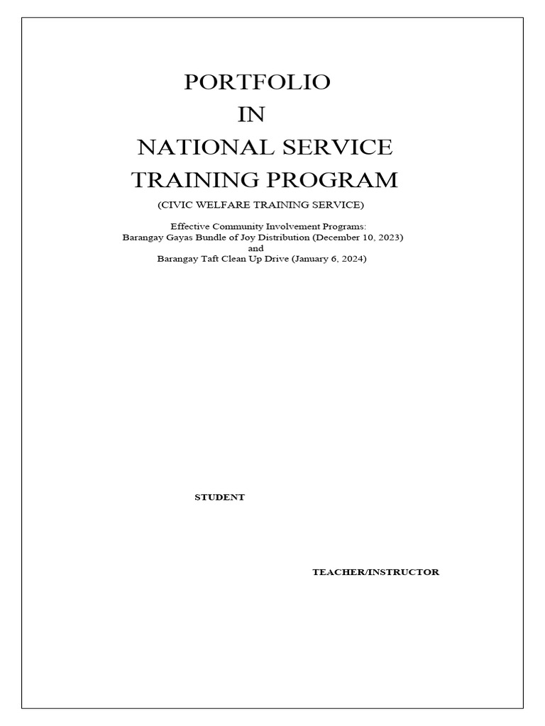 NSTP Portfolio | PDF