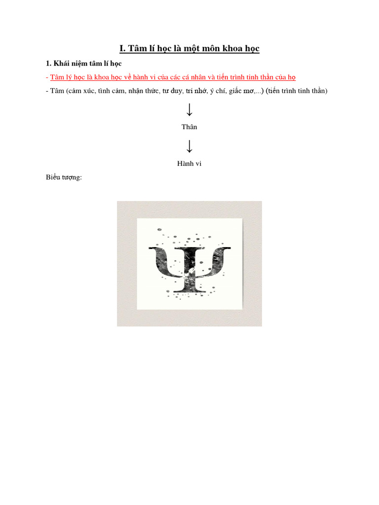 1.khai Niem Tam Ly Hoc | PDF